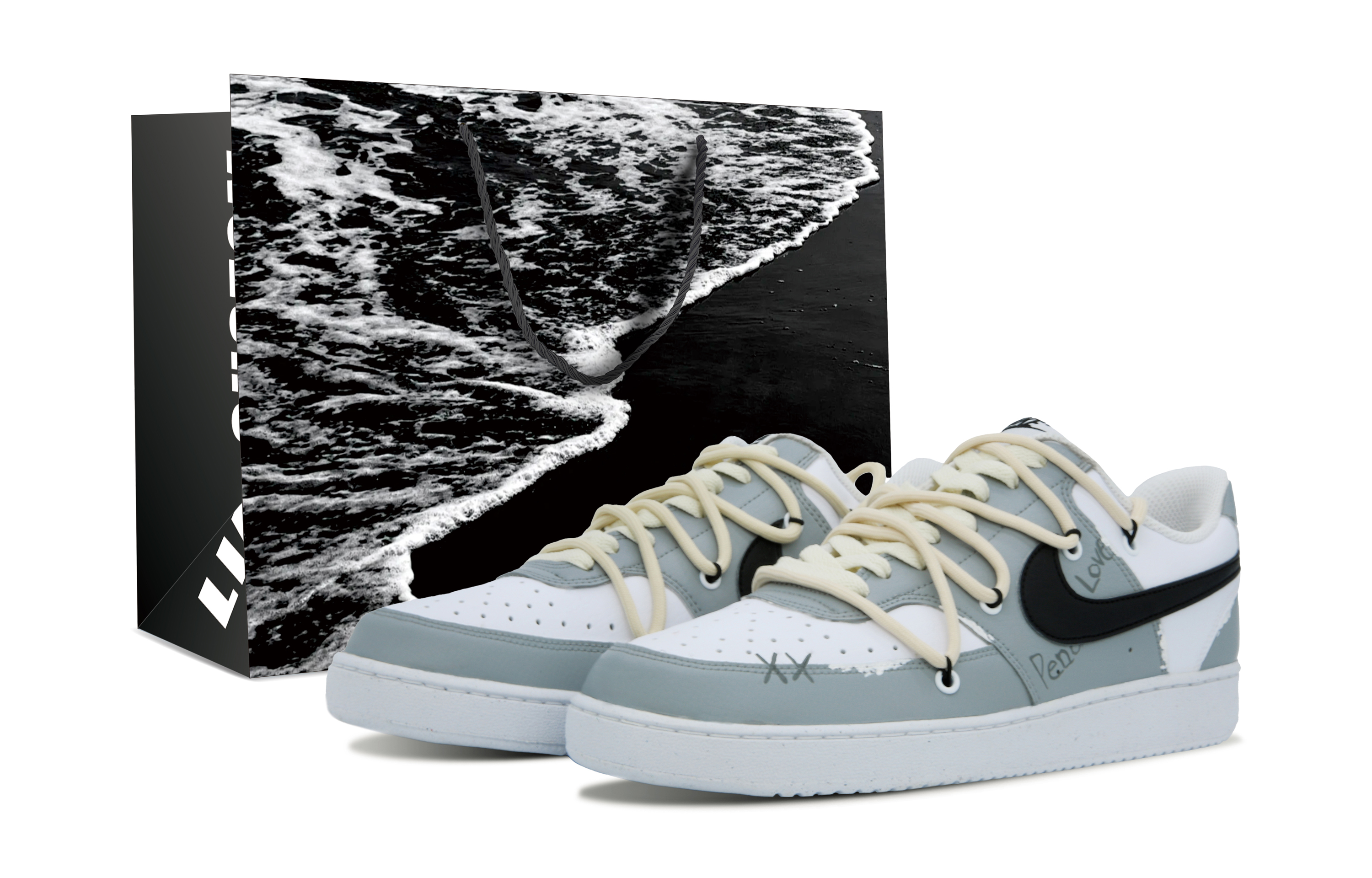 [Custom Shoes] Nike Court Vision 1 Low 'Grey Trajectory' - Novelship