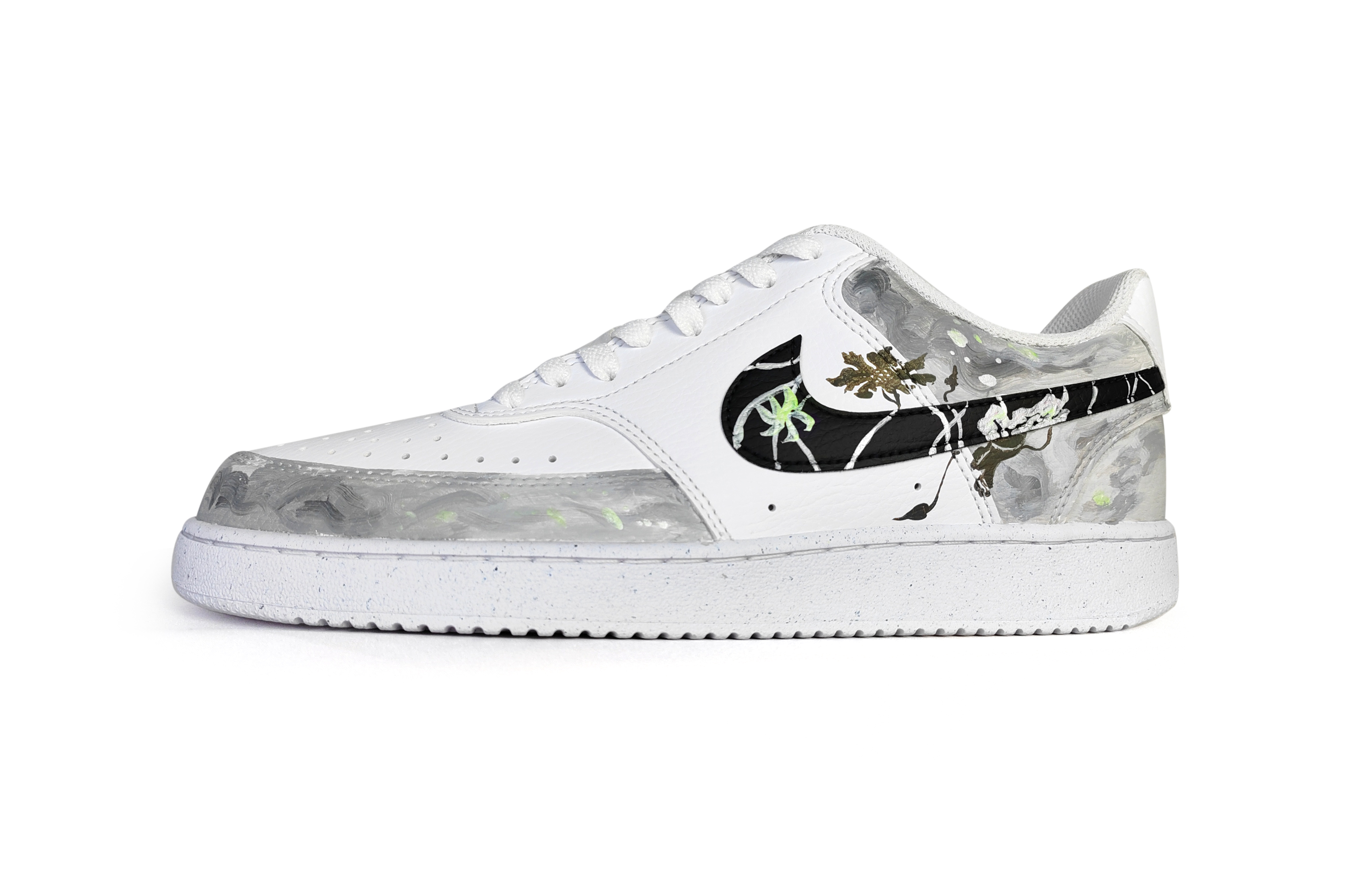Buy [Custom Shoes] Nike Court Vision 1 Low 'Ink Flower Gray' - Novelship