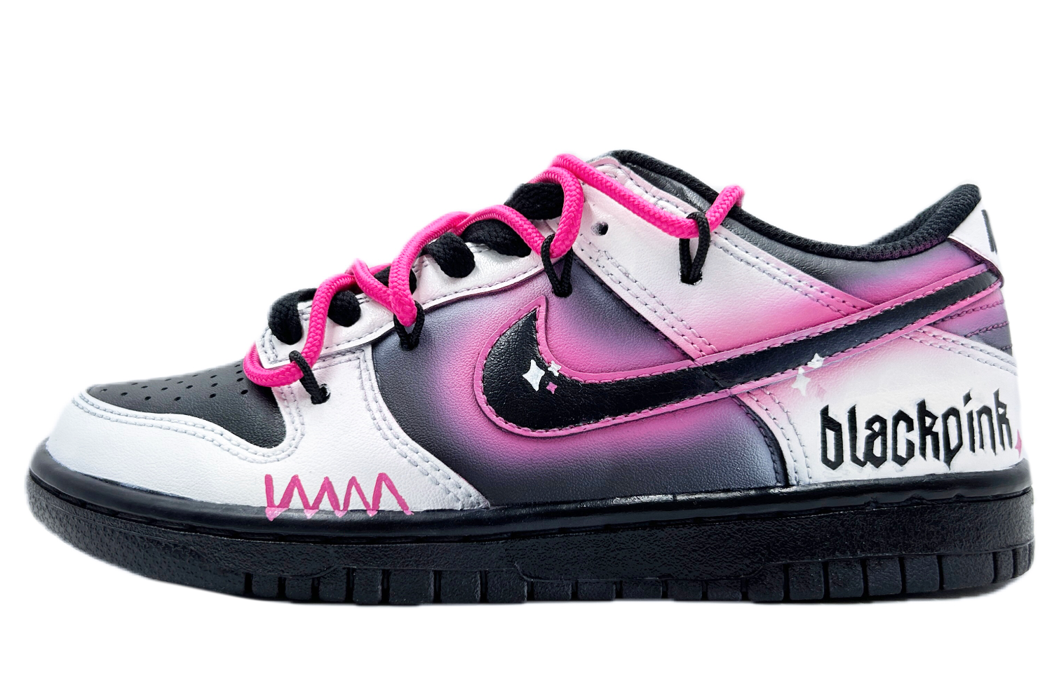 [Custom Shoes] Nike Dunk Low 'Black Pink Gradient Deconstructed ...