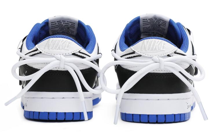 [Custom Shoes] Nike Dunk Low 'Black White Blue' - Novelship