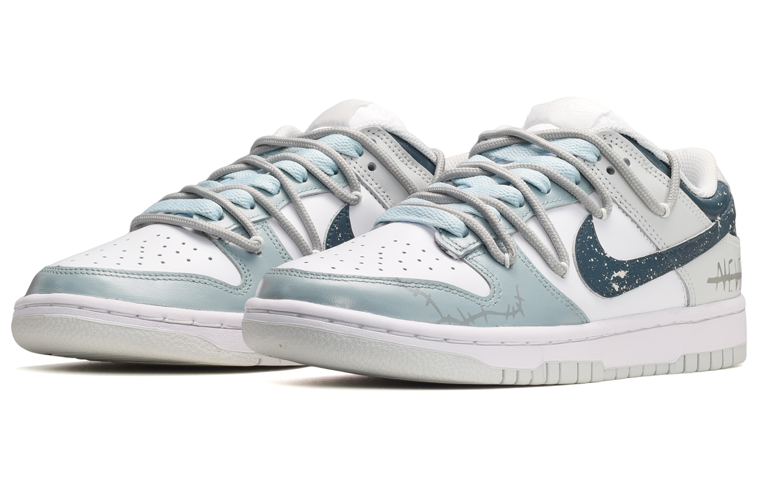 [Custom Shoes] Nike Dunk Low 'Blue-White-Grey Splatter' - Novelship