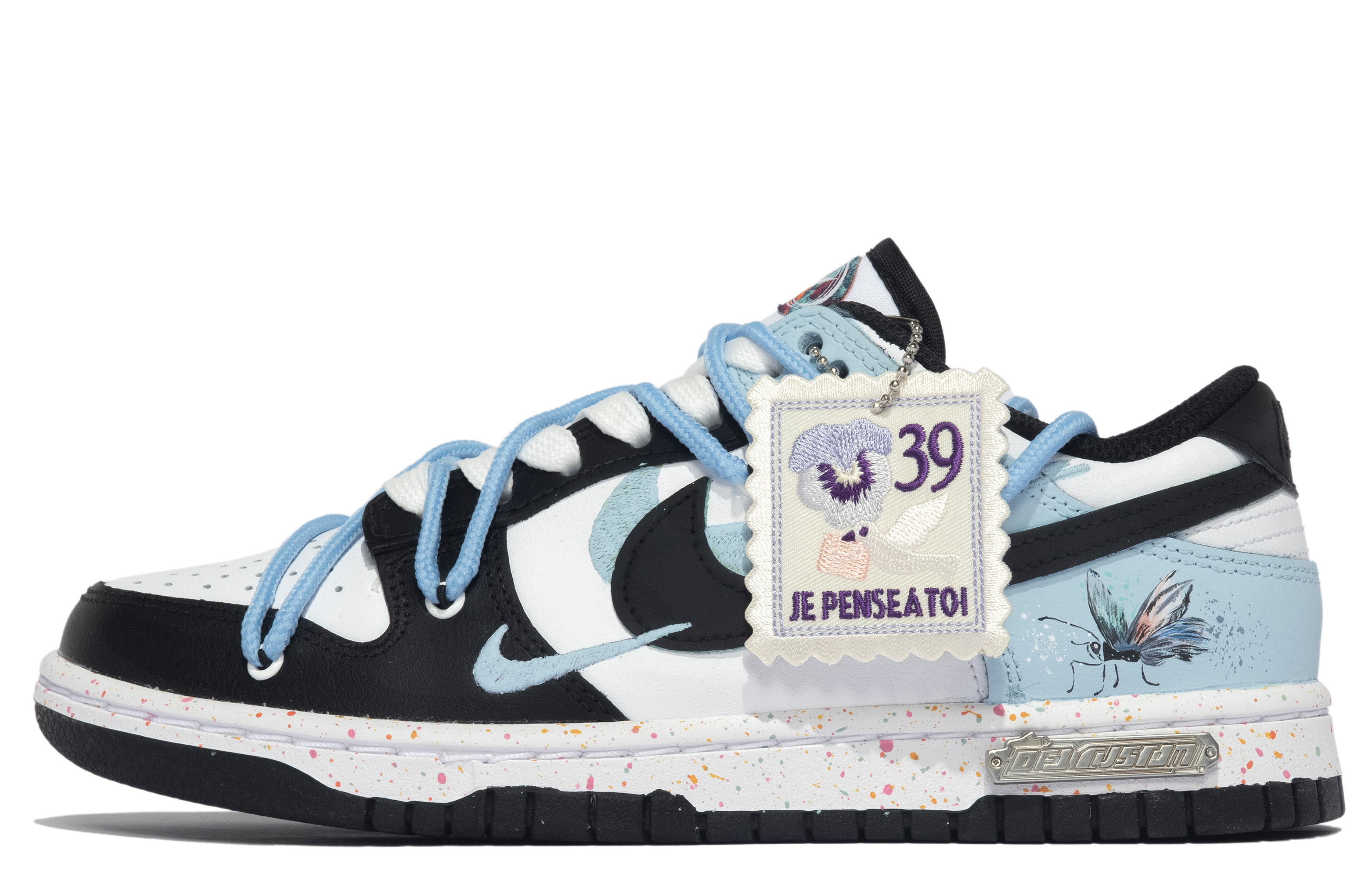 [Custom Shoes] Nike Dunk Low 'Blue Butterfly' - Novelship