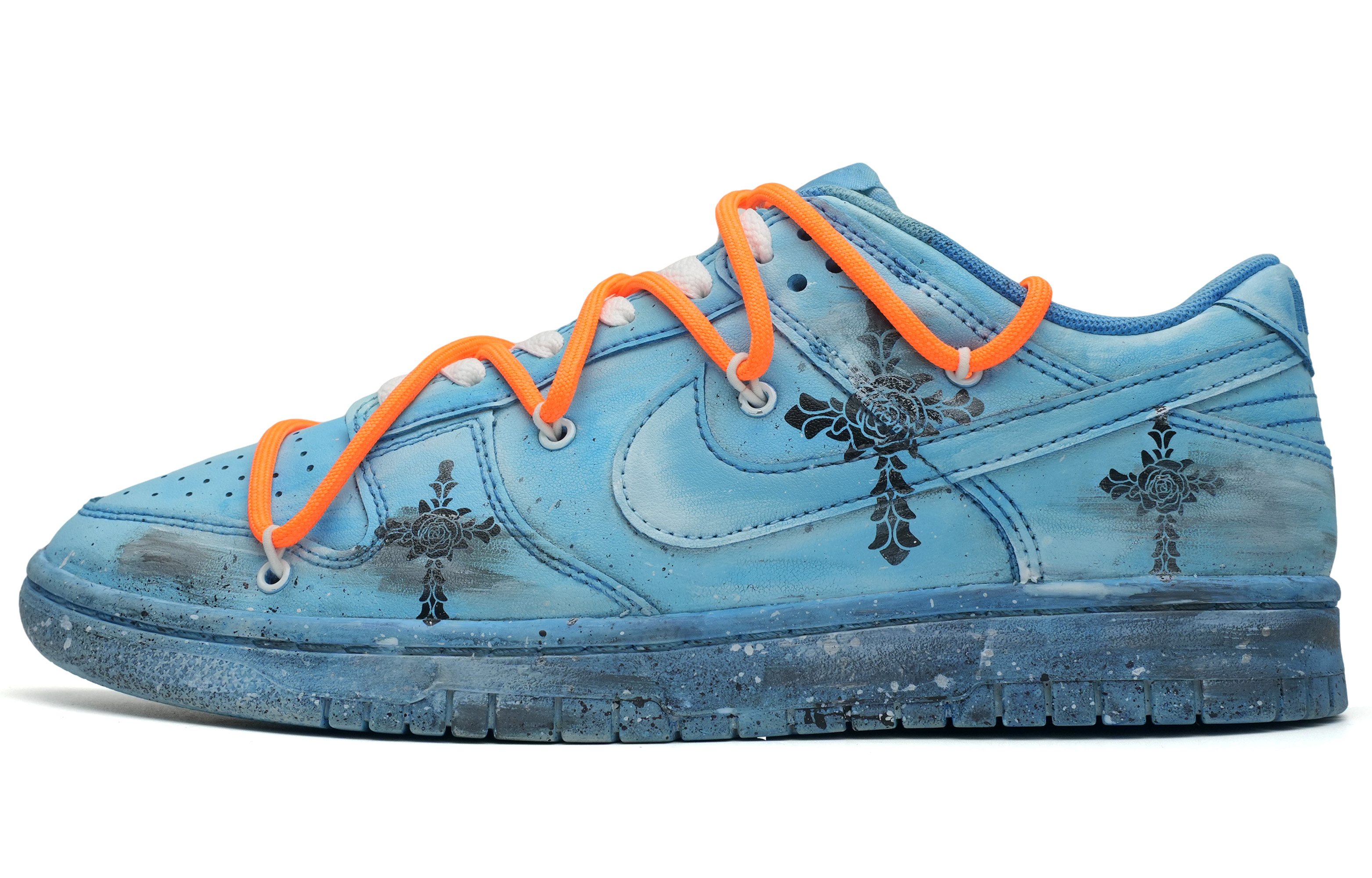 [Custom Shoes] Nike Dunk Low 'Blue Thorn Rose' - Novelship