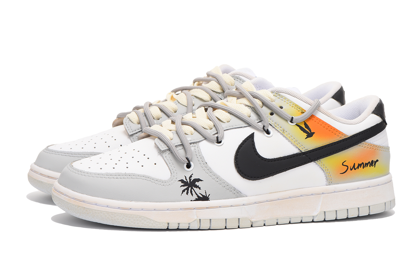 [Custom Shoes] Nike Dunk Low 'Chestnut Coconut Tree Vibe' - Novelship