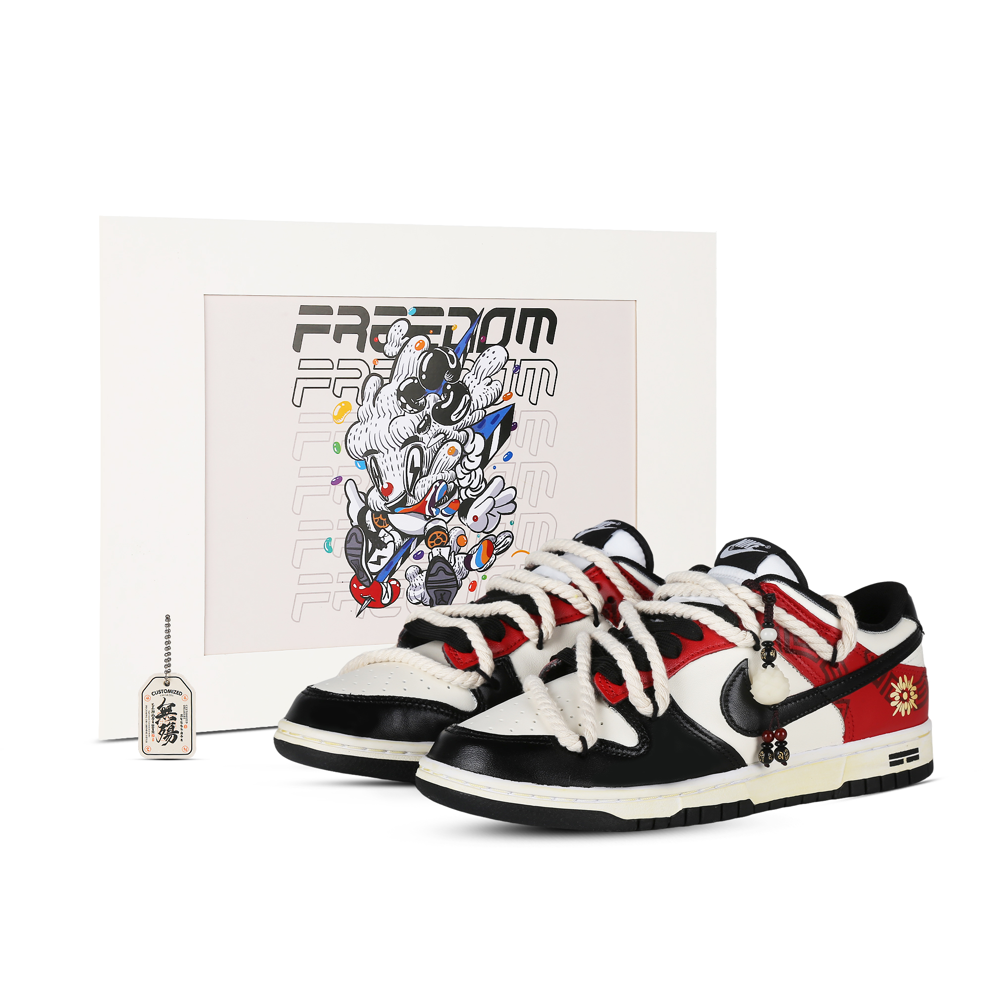 Buy [Custom Shoes] Nike Dunk Low 'Chinese Style Deconstructed Black Red ...