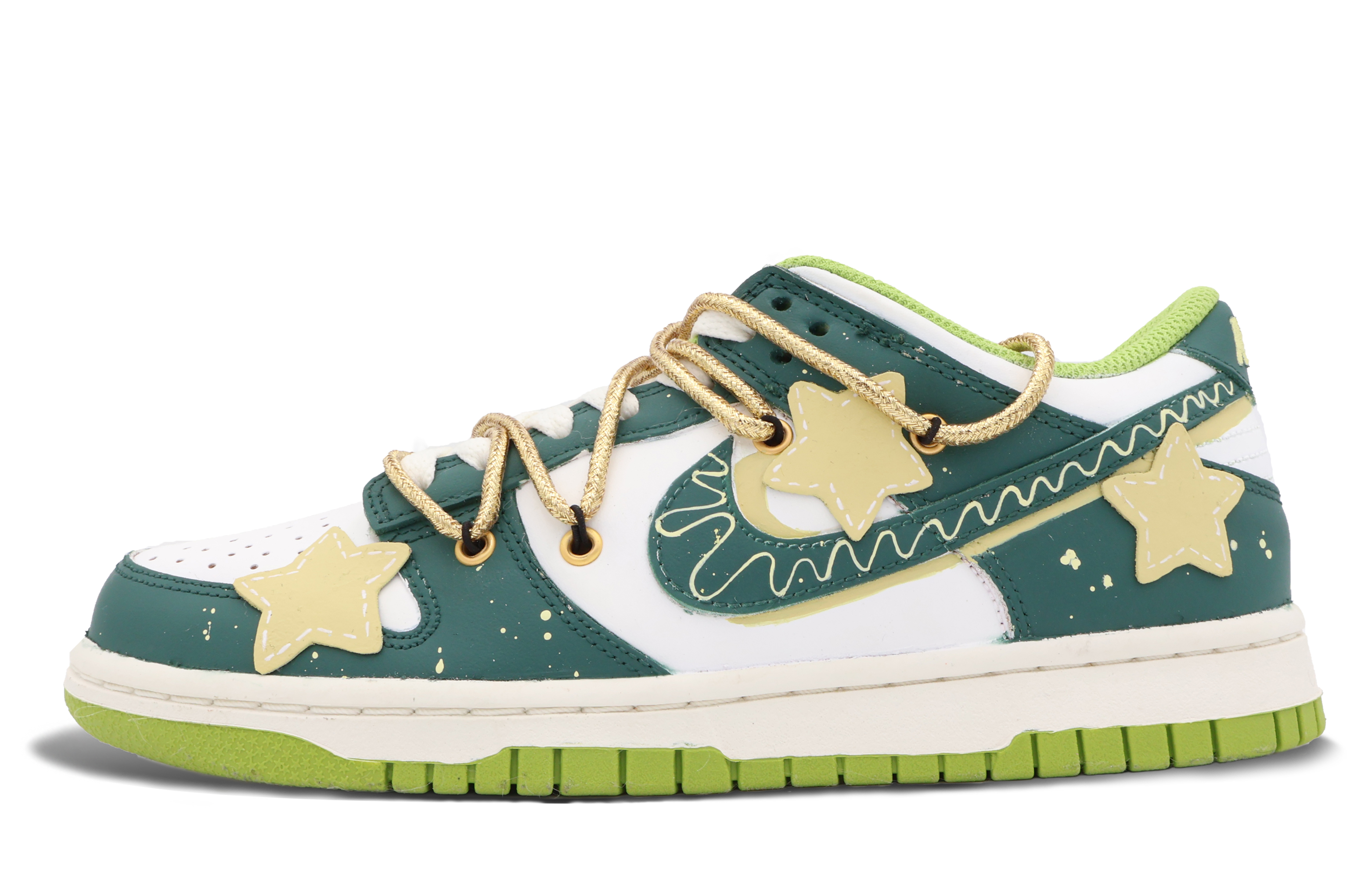 [Custom Shoes] Nike Dunk Low 'Christmas Tree White-Green-Yellow ...