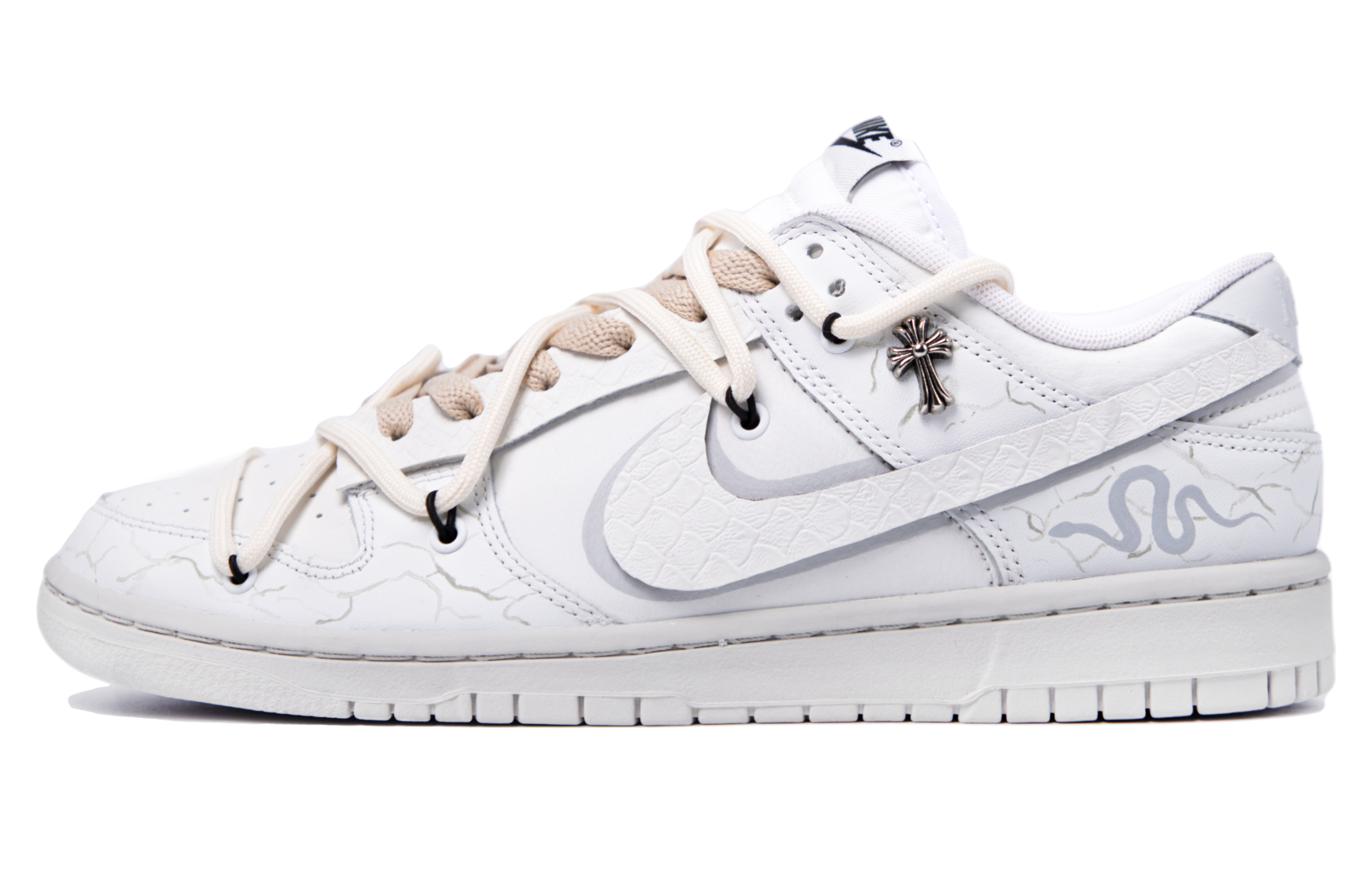 [Custom Shoes] Nike Dunk Low 'Da Vinci White Serpent' - Novelship