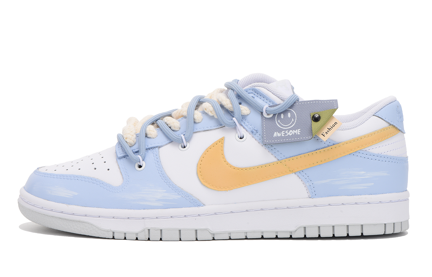 [Custom Shoes] Nike Dunk Low 'Deconstructed Blue Gold' - Novelship