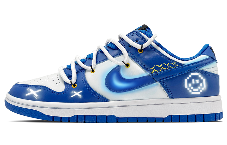 [Custom Shoes] Nike Dunk Low 'Deconstructed Lace Pixel Smiley Blue ...