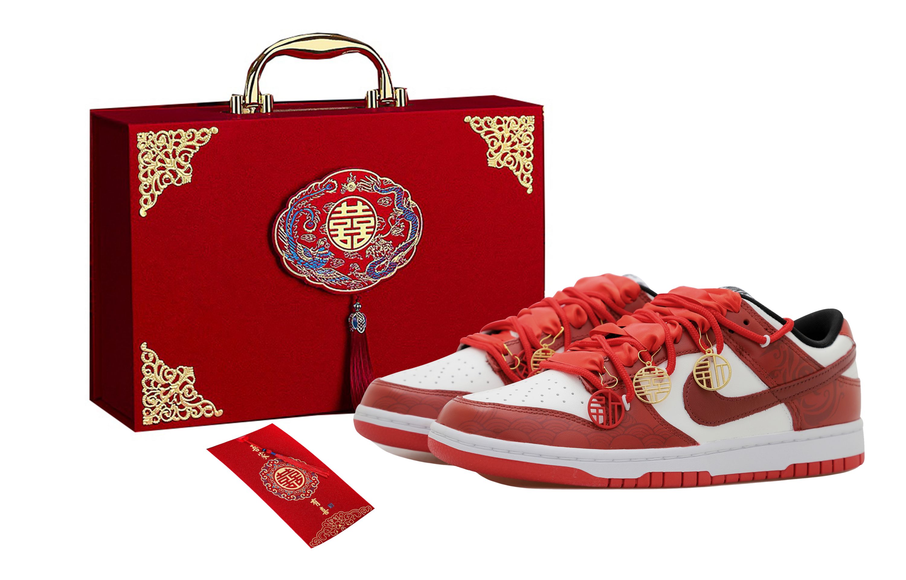 [Custom Shoes] Nike Dunk Low 'Eternal Knot Dragon Phoenix Auspicious ...