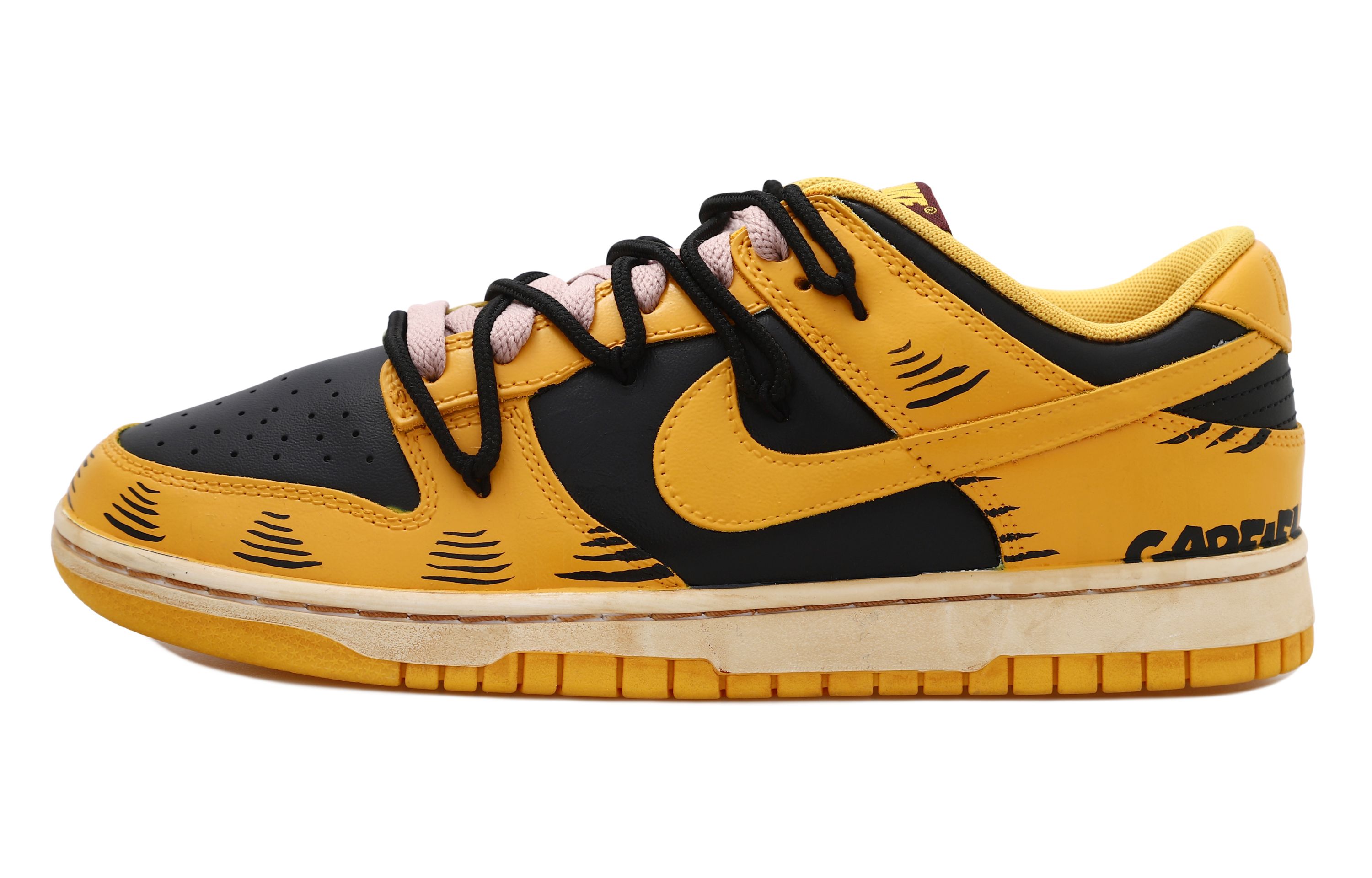 Buy [Custom Shoes] Nike Dunk Low 'Garfield Graffiti Black Yellow ...