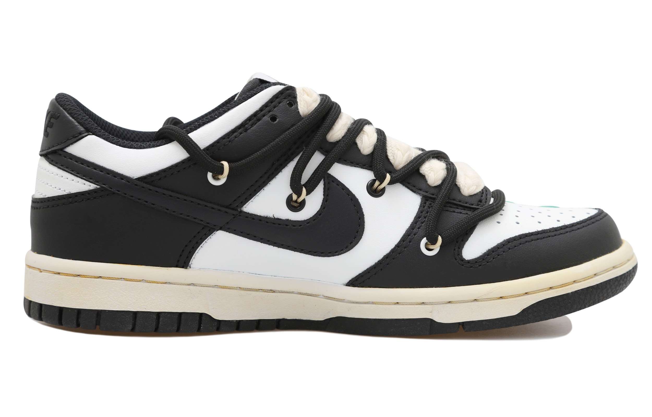 Buy [Custom Shoes] Nike Dunk Low 'Green Cross Star Vintage Black White ...