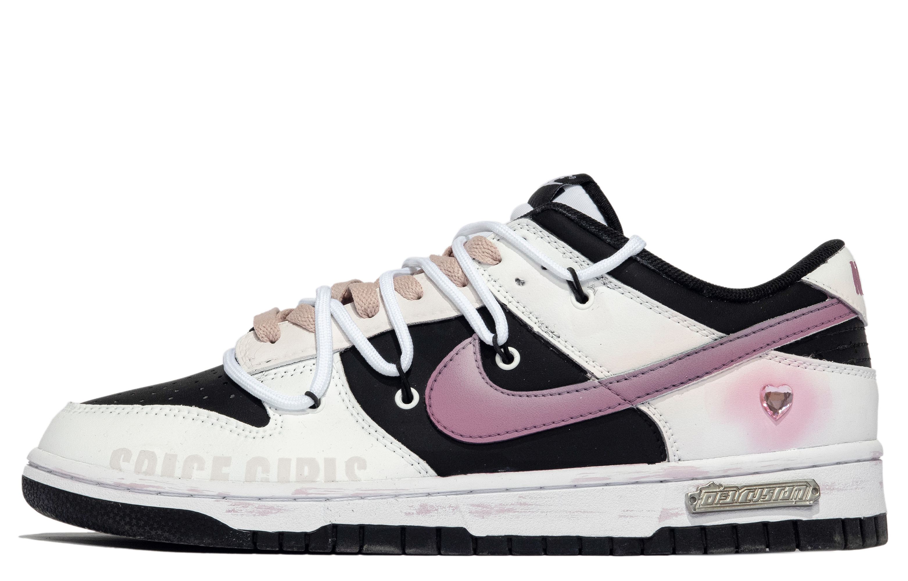 [Custom Shoes] Nike Dunk Low 'Heart Beat Black White' - Novelship