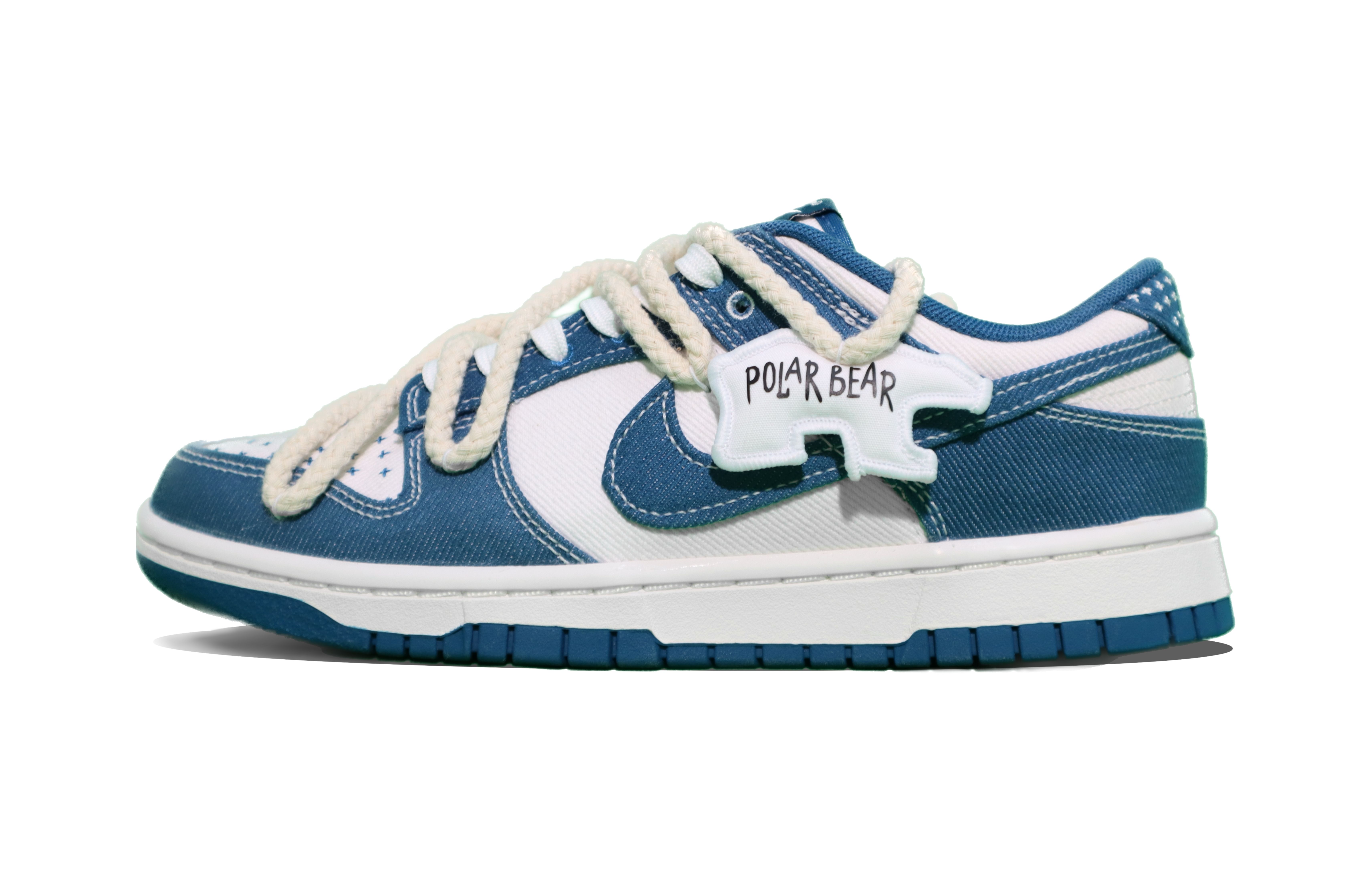 [Custom Shoes] Nike Dunk Low 'Industrial Blue Denim Polar Bear' - Novelship