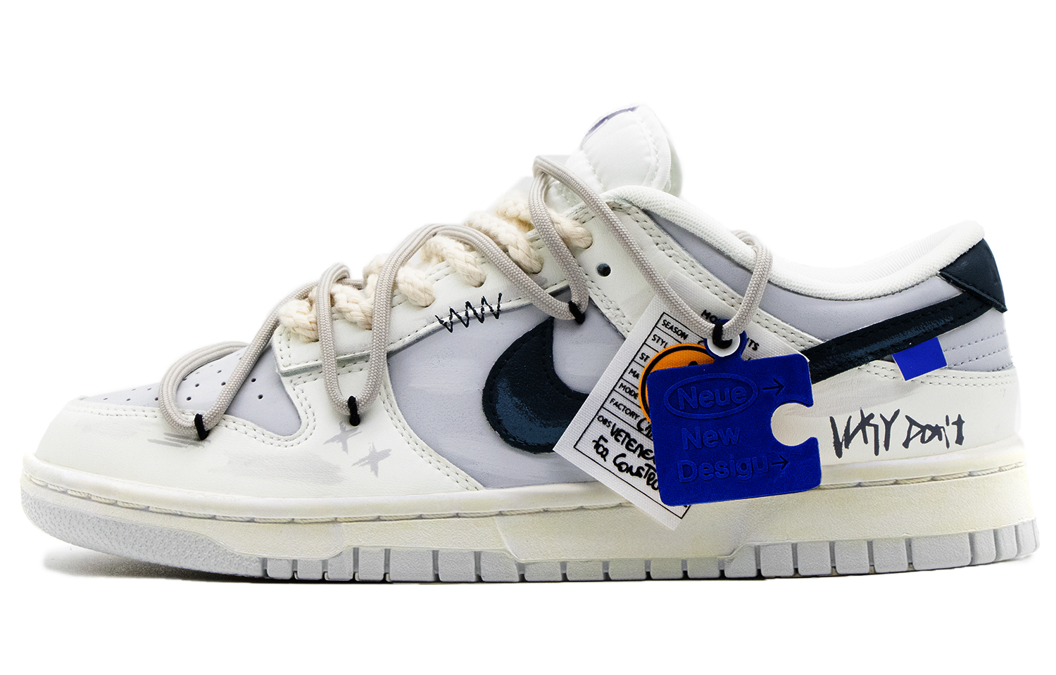 [Custom Shoes] Nike Dunk Low 'Joker Deconstructed Black White Grey ...