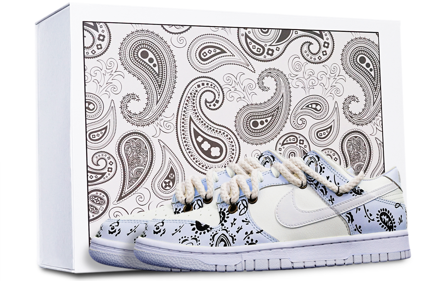 [Custom Shoes] Nike Dunk Low 'Macaron Paisley Vibe' - Novelship