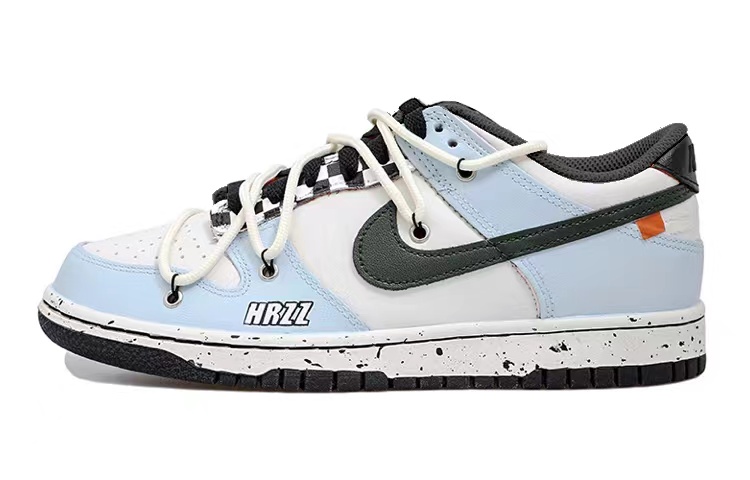 [Custom Shoes] Nike Dunk Low 'Olive Checkered Splatter' - Novelship