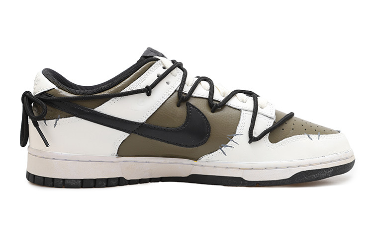 Buy [Custom Shoes] Nike Dunk Low 'Olive Green Reverse-Stitch Vintage ...