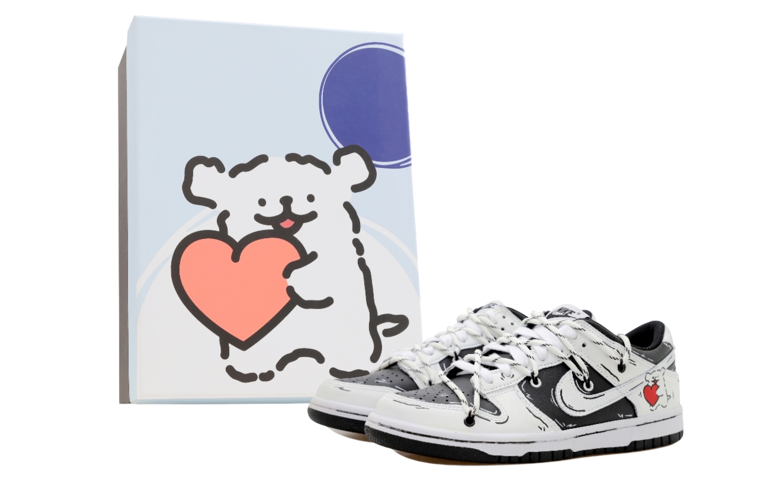 Buy [Custom Shoes] Nike Dunk Low 'Panda cartoon dog' DV0831-002-478392 ...