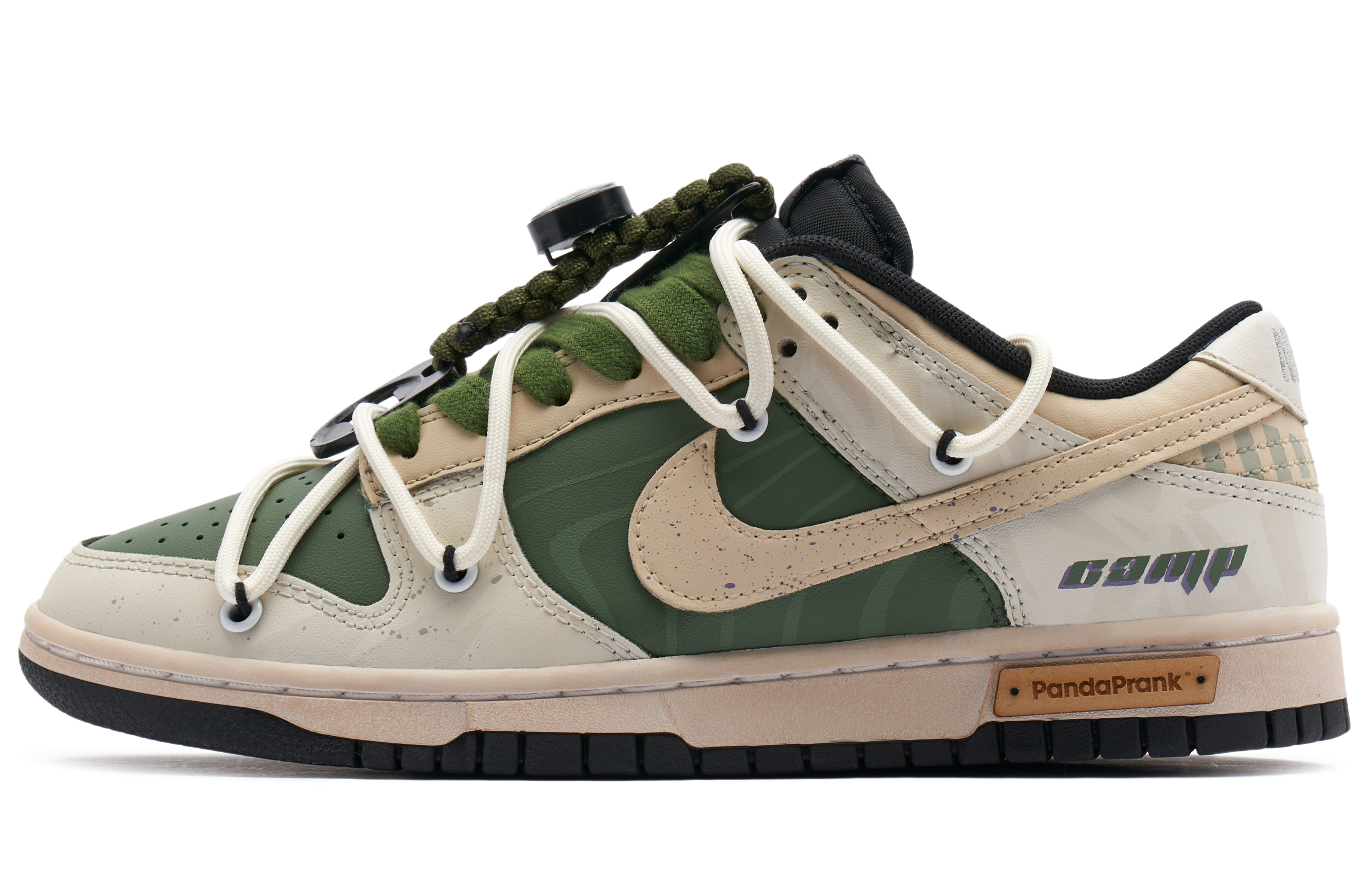[Custom Shoes] Nike Dunk Low 'Panda Prank Jungle Crossover Green White ...