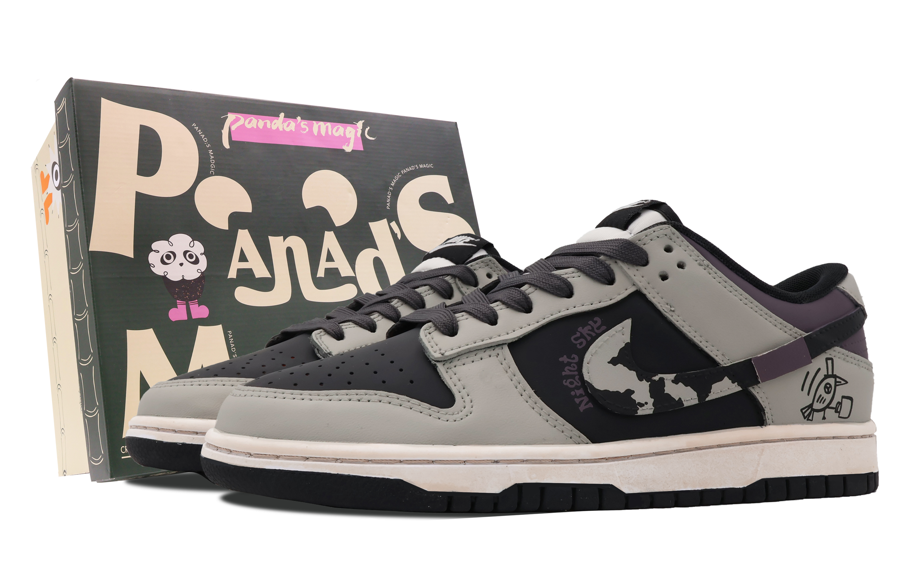 [Custom Shoes] Nike Dunk Low 'Preppy Black' - Novelship