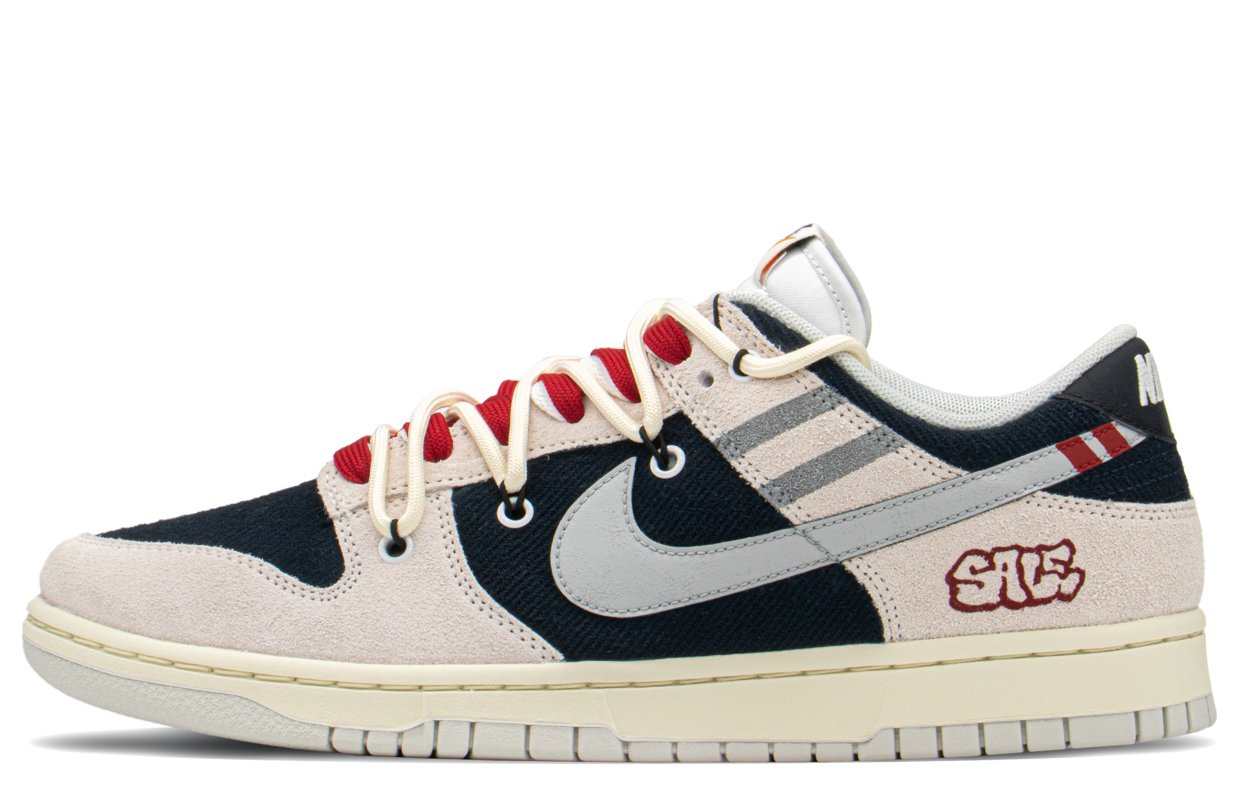 [Custom Shoes] Nike Dunk Low 'Red Blue Grey Graffiti' - Novelship