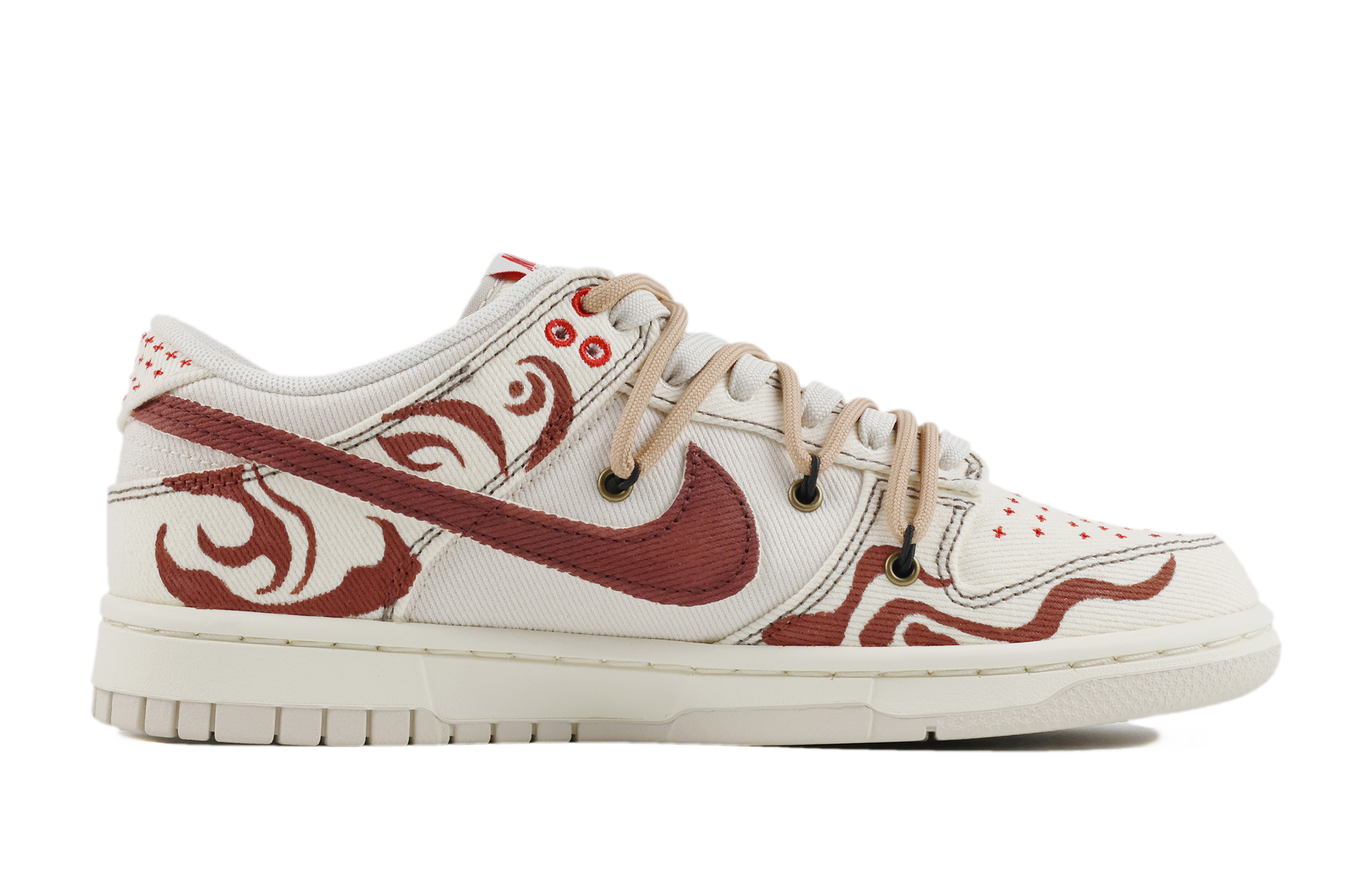 Buy [Custom Shoes] Nike Dunk Low 'Red Smoke Deconstructed' - Novelship