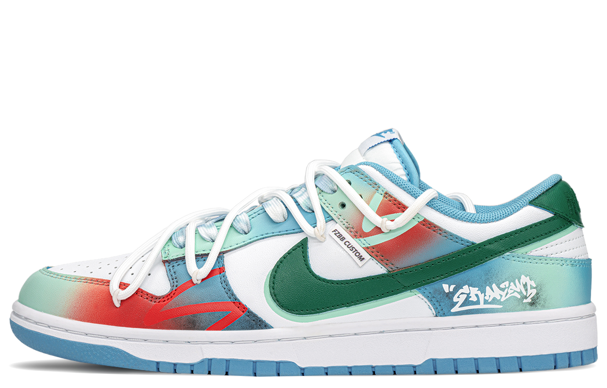 Buy [Custom Shoes] Nike Dunk Low 'Street Neon Blue-Orange Graffiti ...