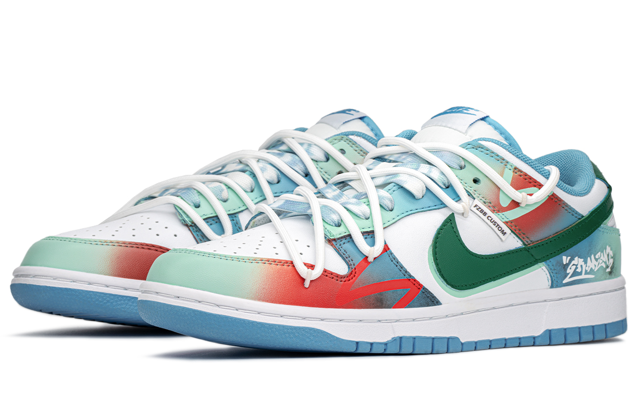 Buy [Custom Shoes] Nike Dunk Low 'Street Neon Blue-Orange Graffiti ...