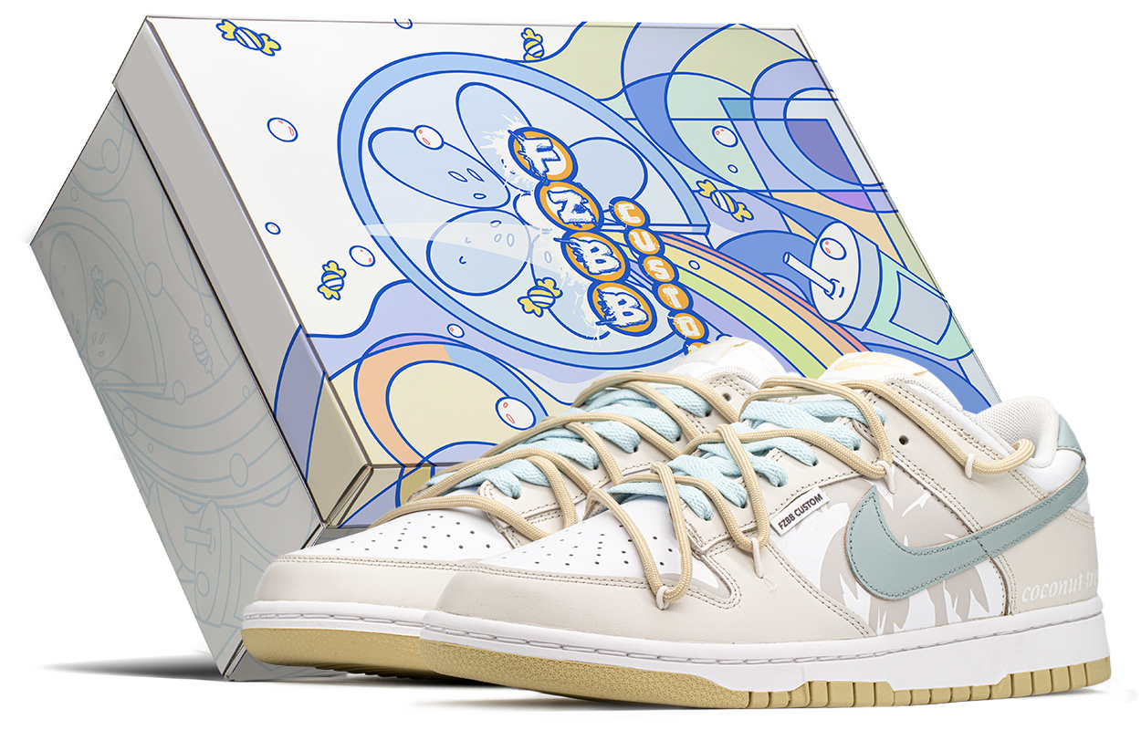 [Custom Shoes] Nike Dunk Low 'Summer Palm Yellow-Green Gift Box ...