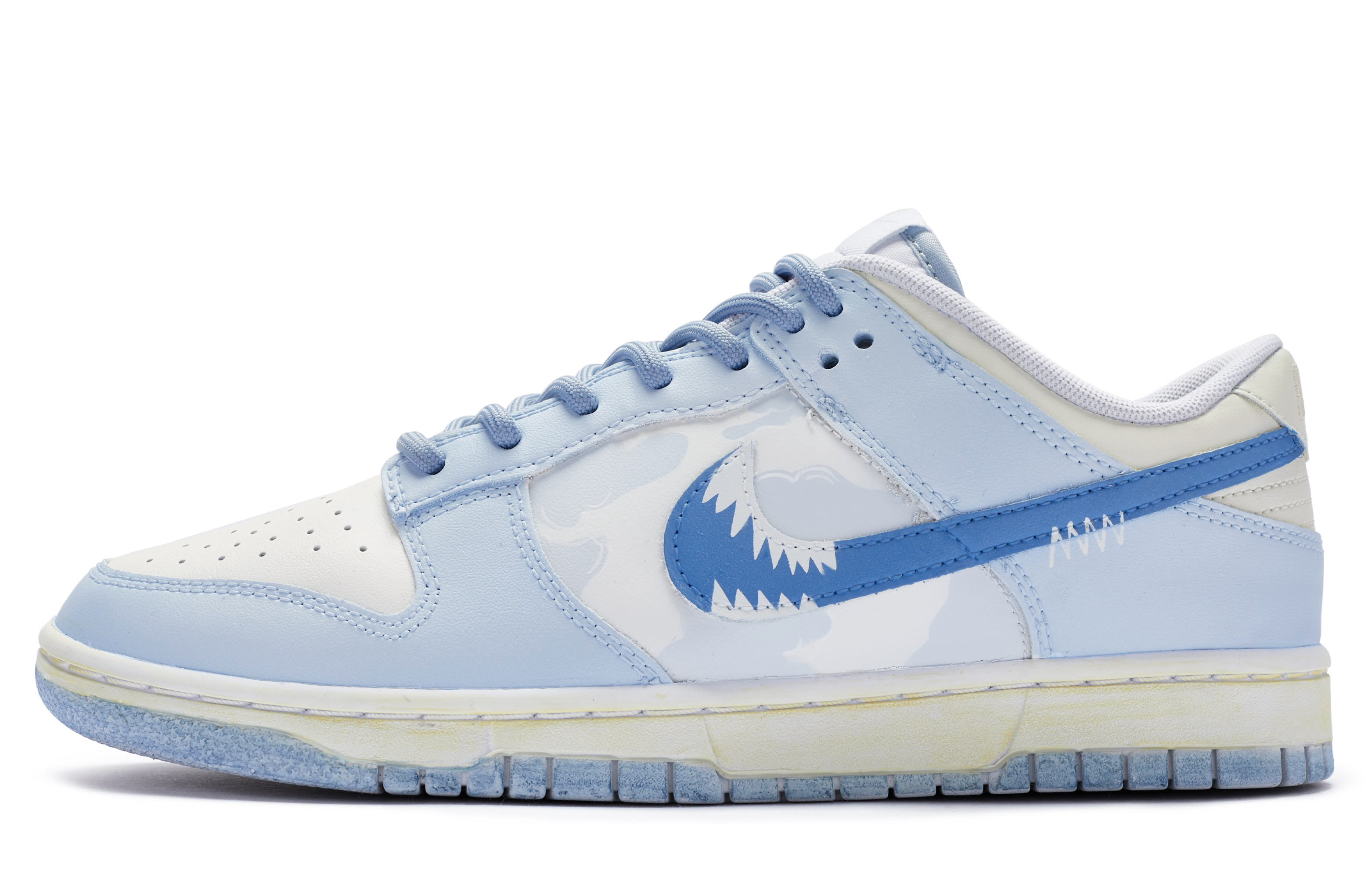 Buy [Custom Shoes] Nike Dunk Low 'White Blue Bigniu Shark Fizzy Water ...