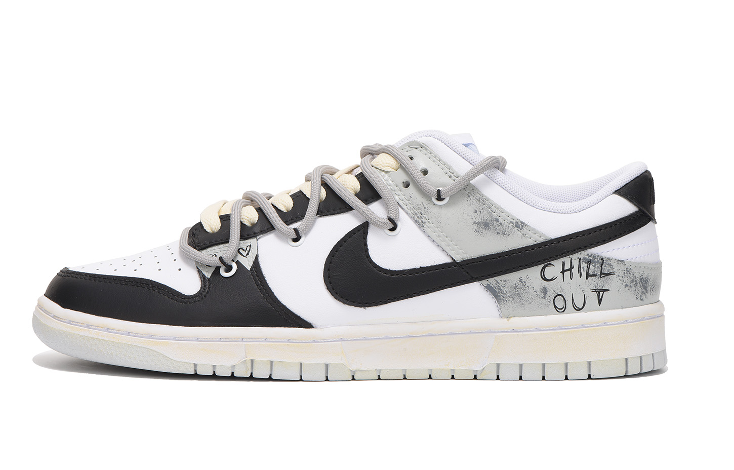 [Custom Shoes] Nike Dunk Low 'Worn Alphabet Deconstructed - Black Grey ...