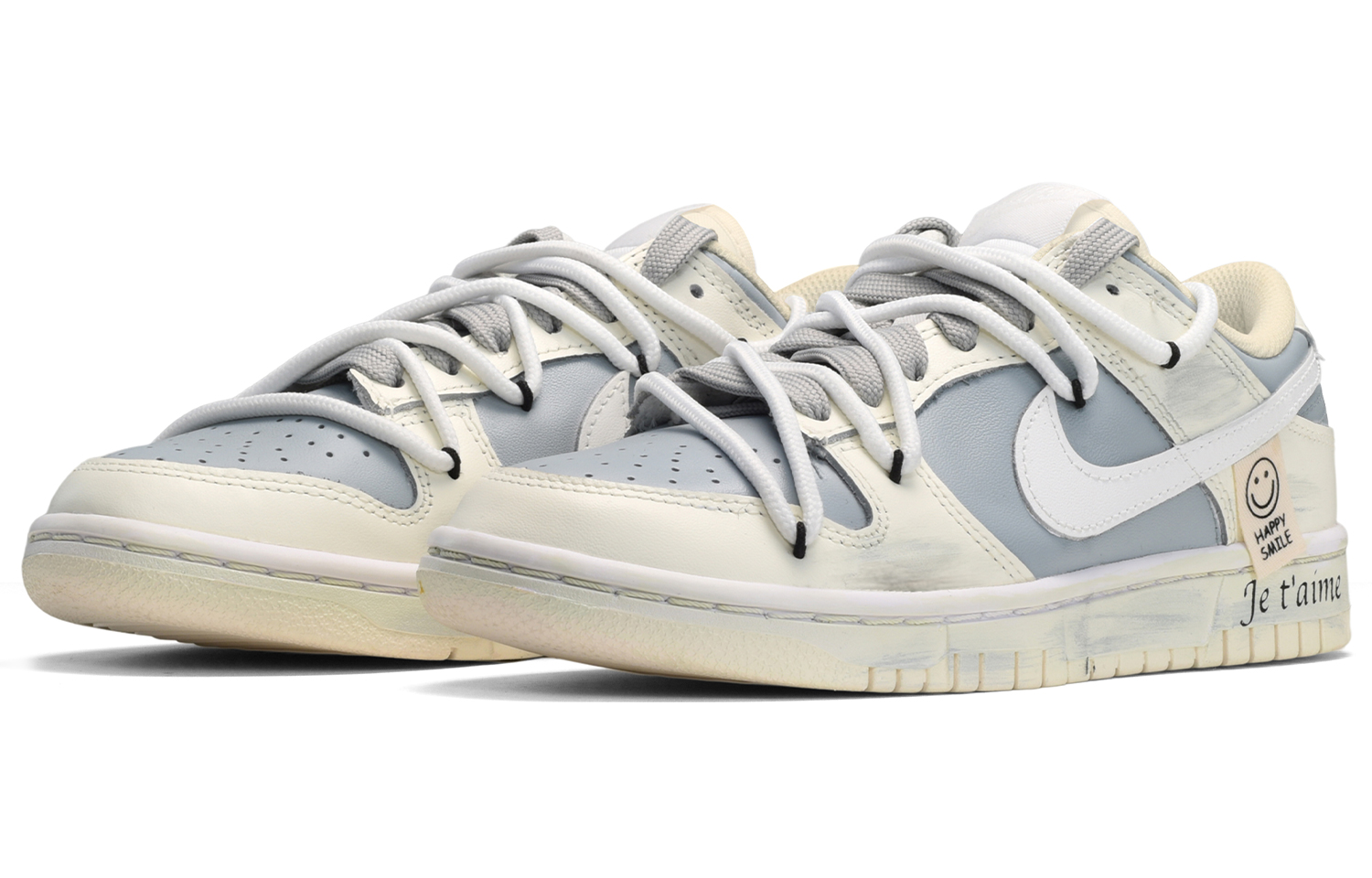 [カスタムシューズ] ナイキ ダンク ロー レトロ 'スマイリー・サマーブリーズ' DJ6188-100(TeamE-男款笑脸米白灰)を購入 ...