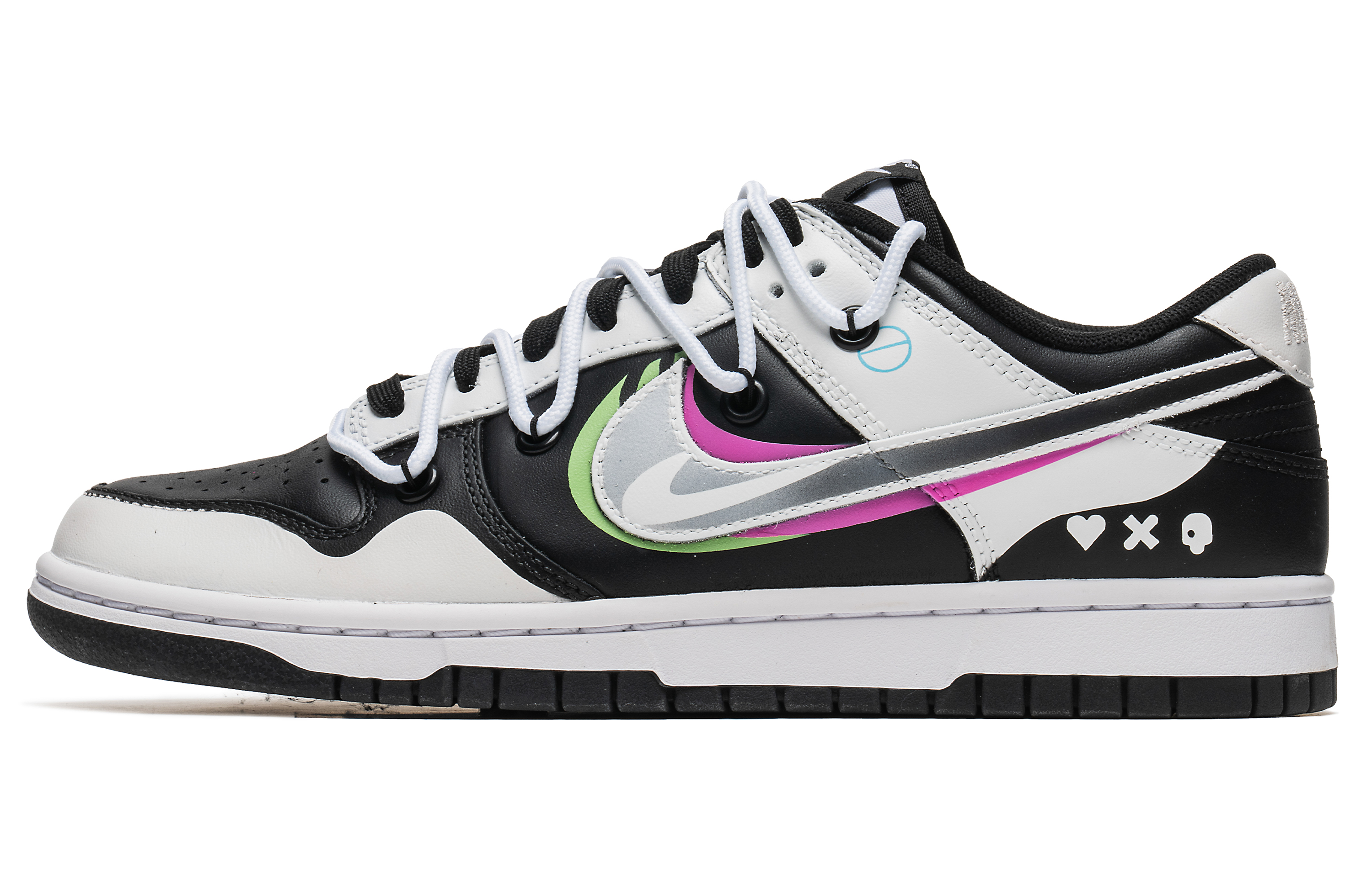 나이키 덩크 로우 레트로 '해골 크레인 그래피티' (48 characters) DD1391-100(TeamB-男款纵横宇宙黑银 ...