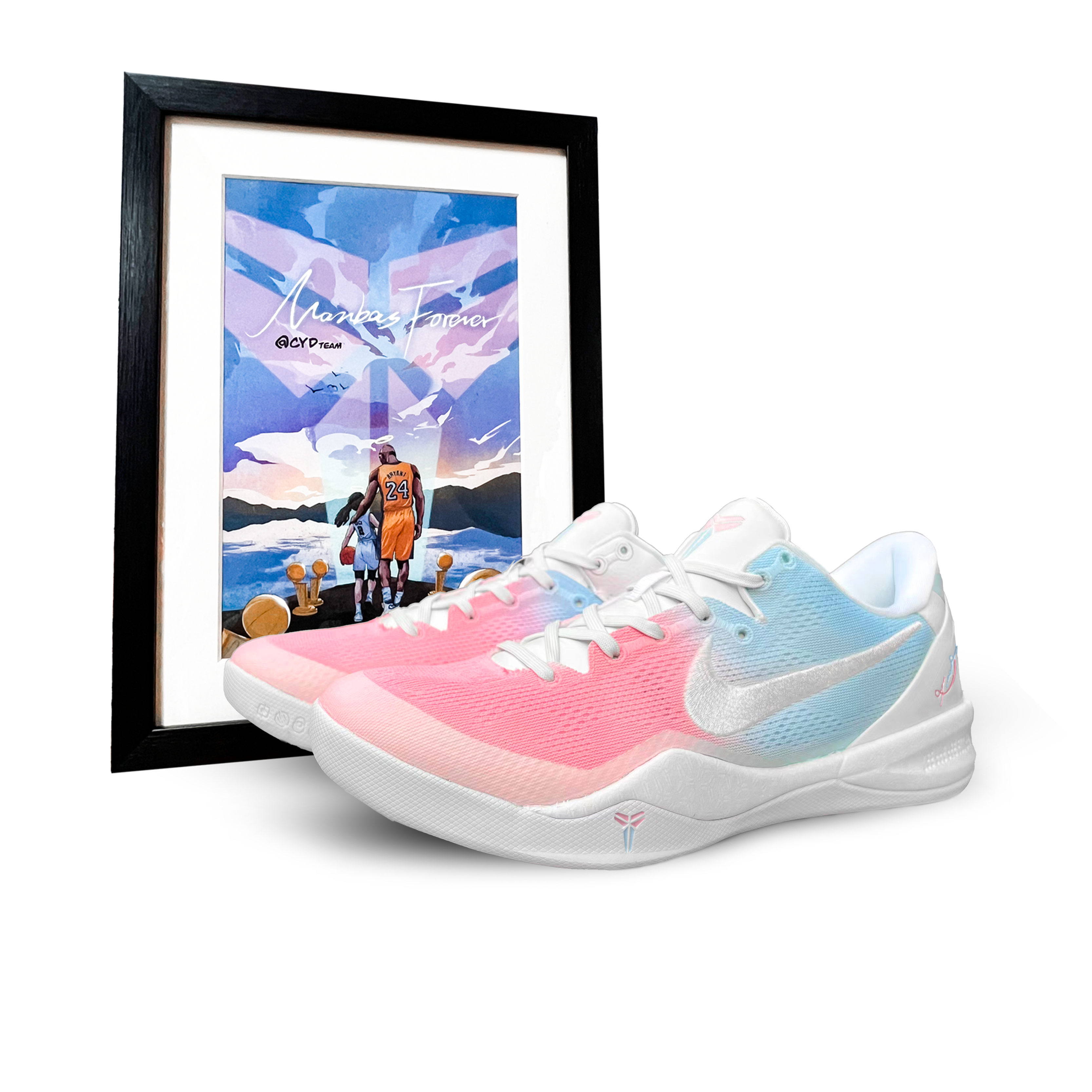 [Custom Shoes] Nike Kobe 8 Protro 'Halo Gradient Cotton Candy' - Novelship