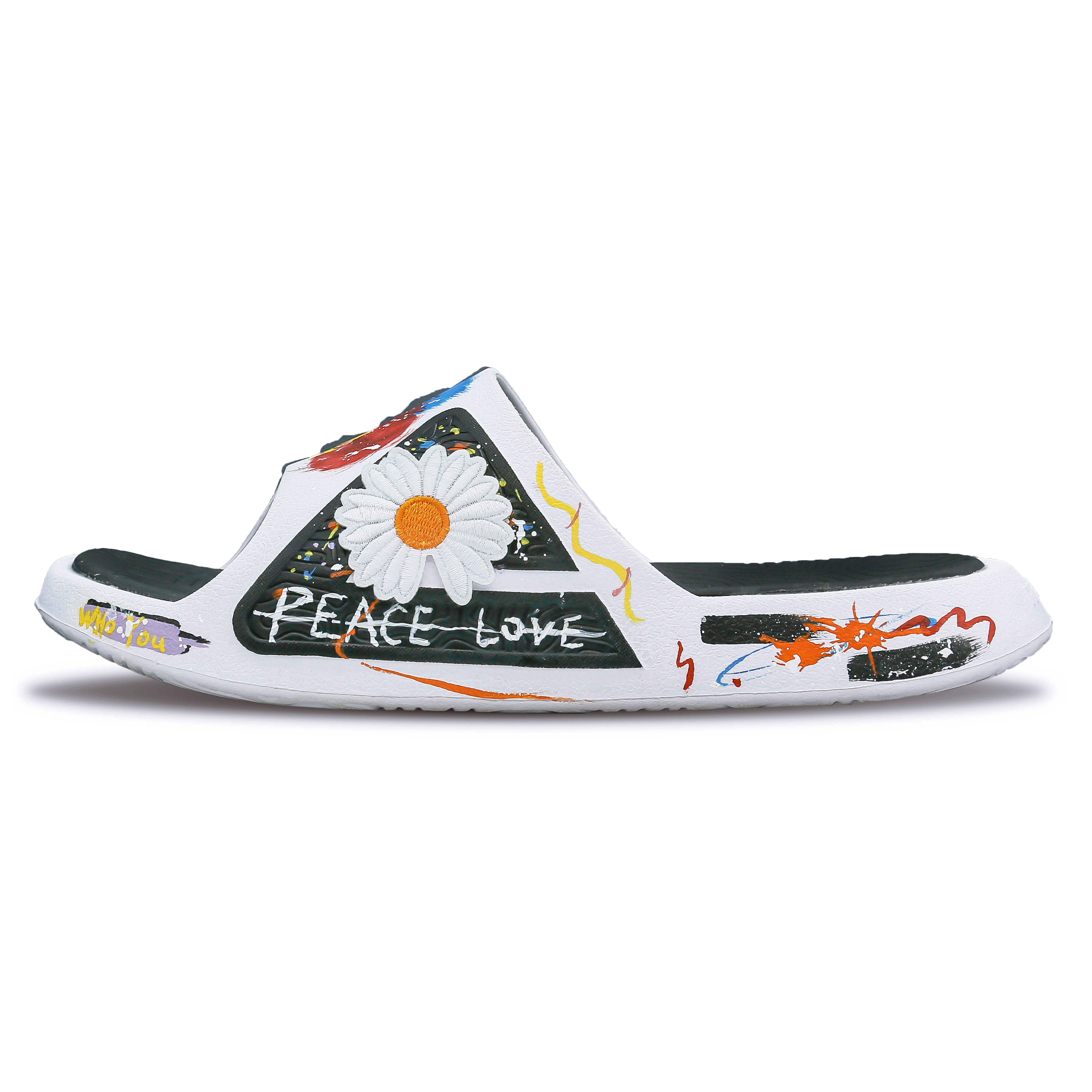 [Custom Shoes] Peak Taichi Limited Edition Slides 'Black and White ...
