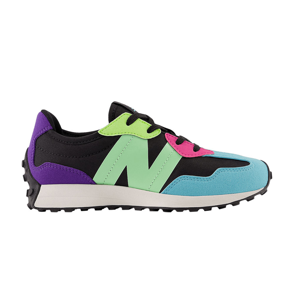 Buy (Grade School) New Balance 327 Little Kid Wide 'Black Green Purple ...