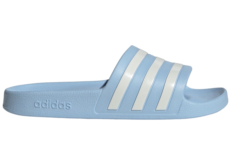 (Women) adidas Adilette Aqua Slides Glow Blue Zero Metalic IE8919 ...