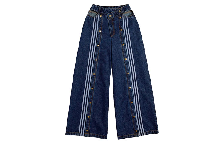 Buy (Women) adidas Originals x IVY PARK Wide-Leg Snap Denim Pants Blue ...