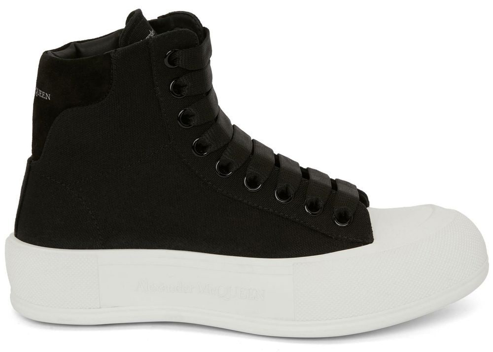 (Women) Alexander McQueen Deck Plimsoll High 'Black White ...