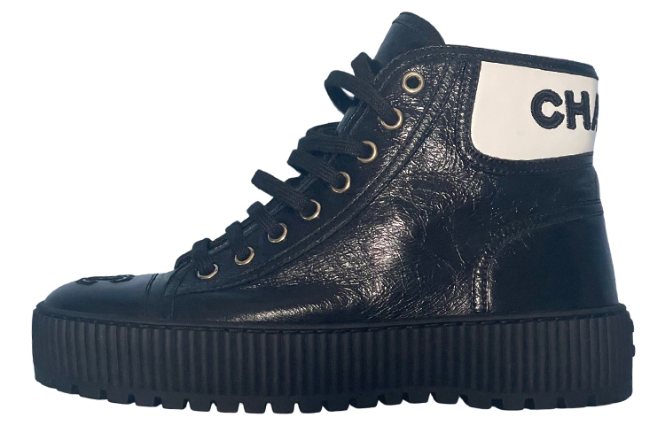 Buy (Women) Chanel High-Top Lace-Up Black 'Fashion Sneaker' G38091 ...