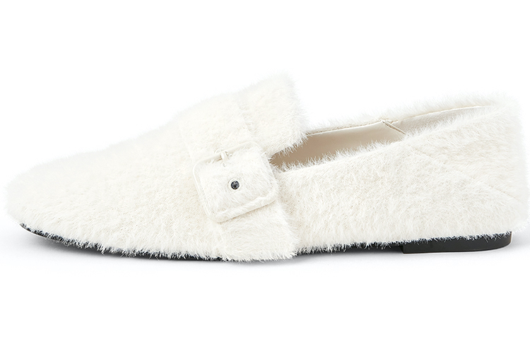 (Women) CHARLES & KEITH Woven Fuzzy Loafer 'White' CK1-70900162-1_WHITE ...