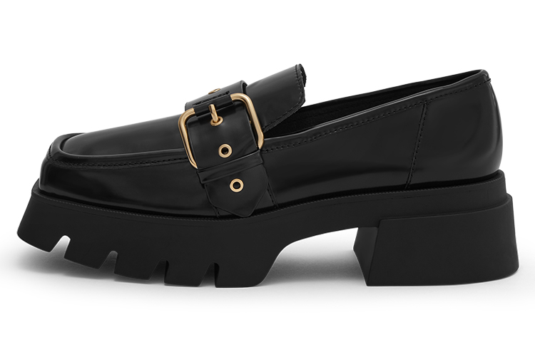 Buy (Women) CHARLES & KEITH JK Platform 'Black with Metallic Buckle ...