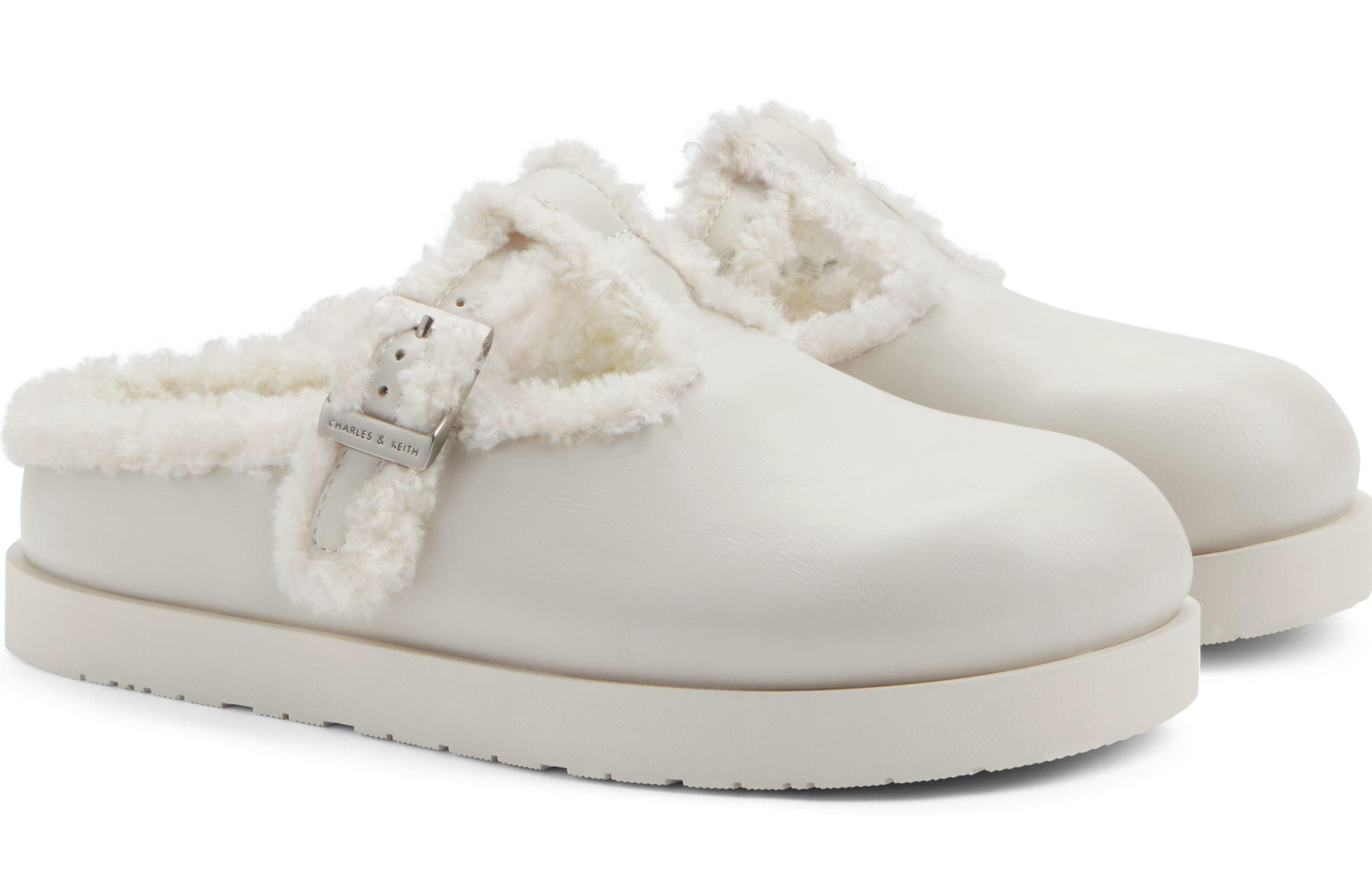 Buy (Women) CHARLES & KEITH Mule 'Faux Fur Round Toe' CK1-70381022 ...