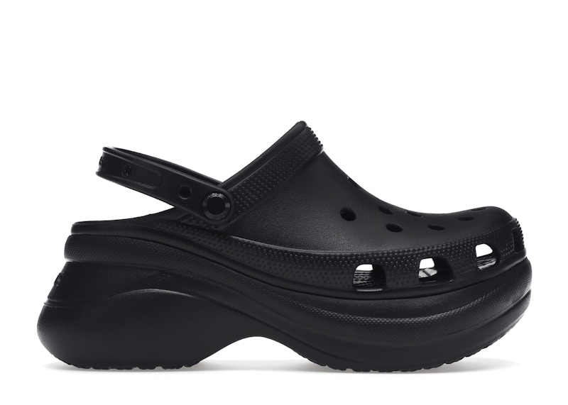 (Women) Crocs Small Whale Retro Crocs Thick Sole Black Sandals 206302 ...