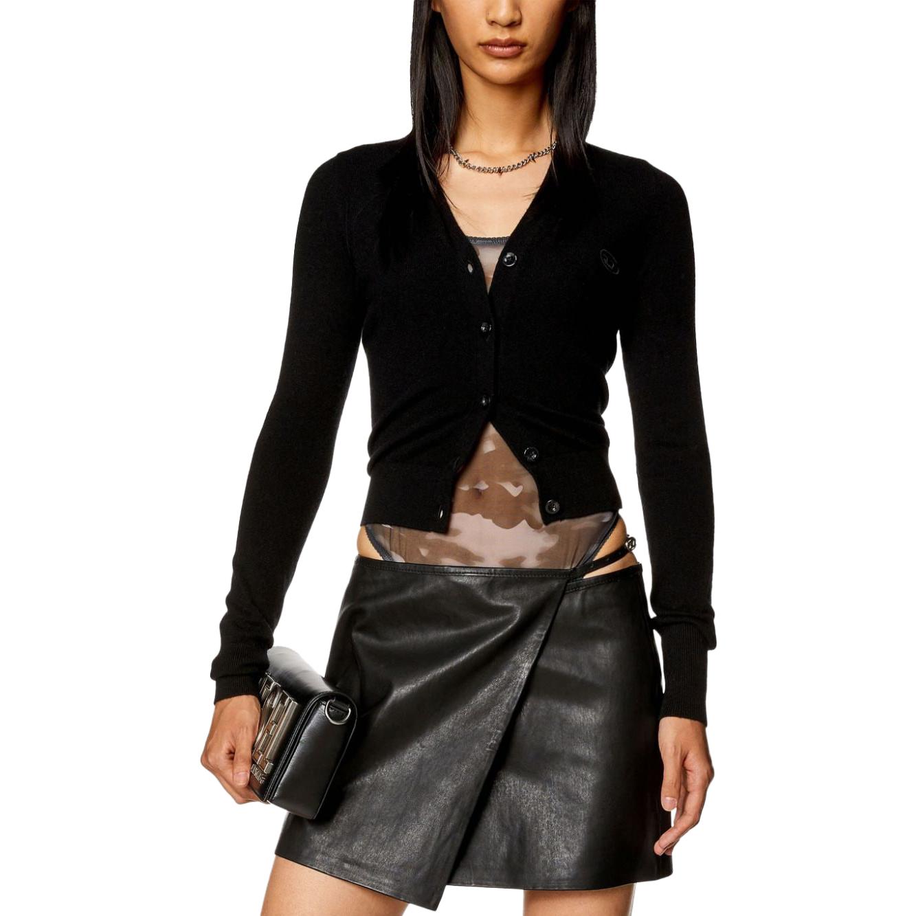 Comprar (Women) DIESEL FW23 Black V-Neck Button-Up Cardigan Sweater ...