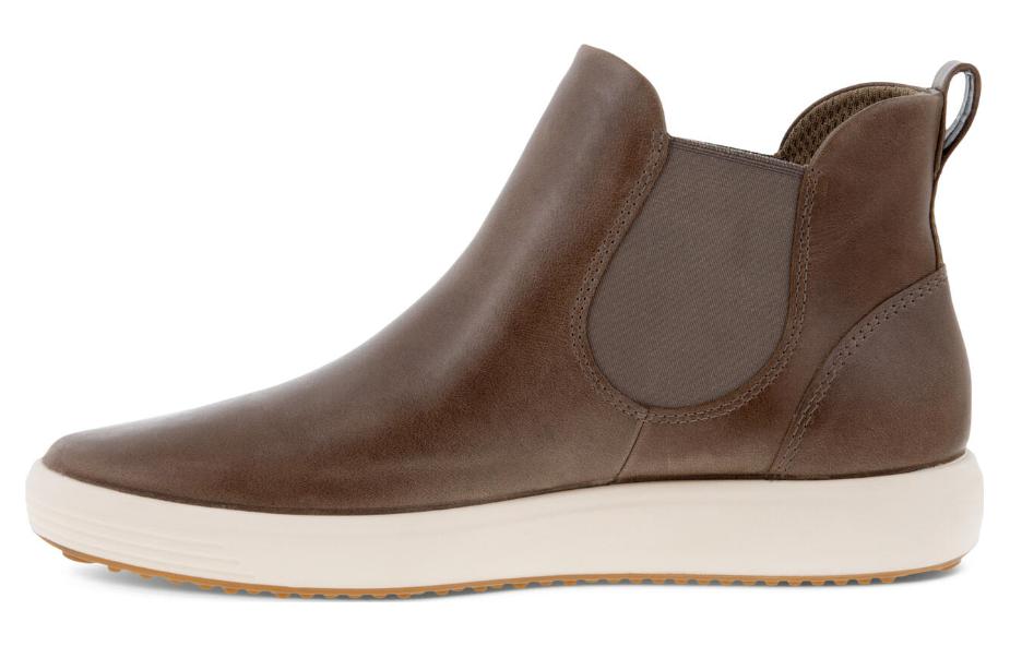 (Women) ECCO Handcrafted Leather Chelsea Boots 'Greige Dimpled Outsole ...