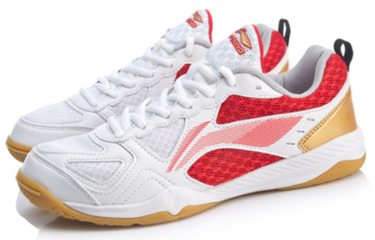 (Women) Li‑Ning Ma Long Signature Table Tennis Shoes 'White Red ...