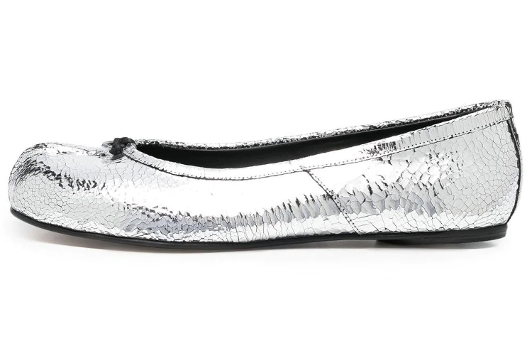 Buy (Women) Maison Margiela Tabi Silver 'Metallic Finish Ballet Flats ...