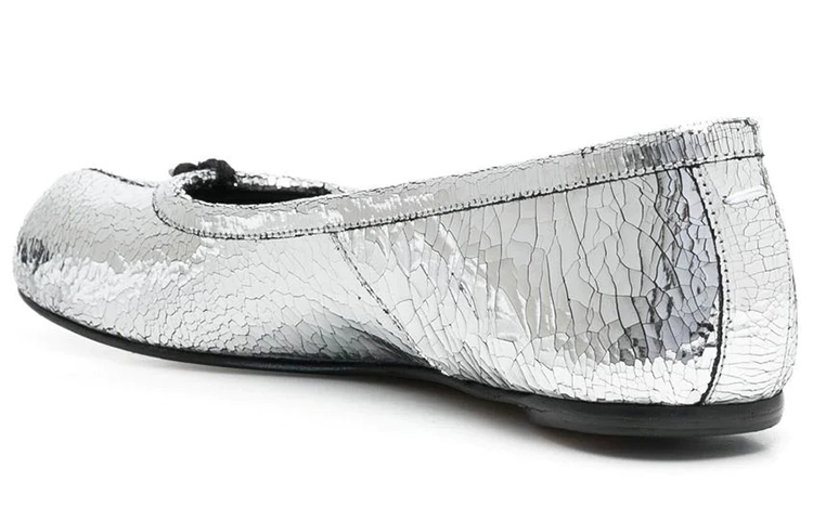 Buy (Women) Maison Margiela Tabi Silver 'Metallic Finish Ballet Flats ...
